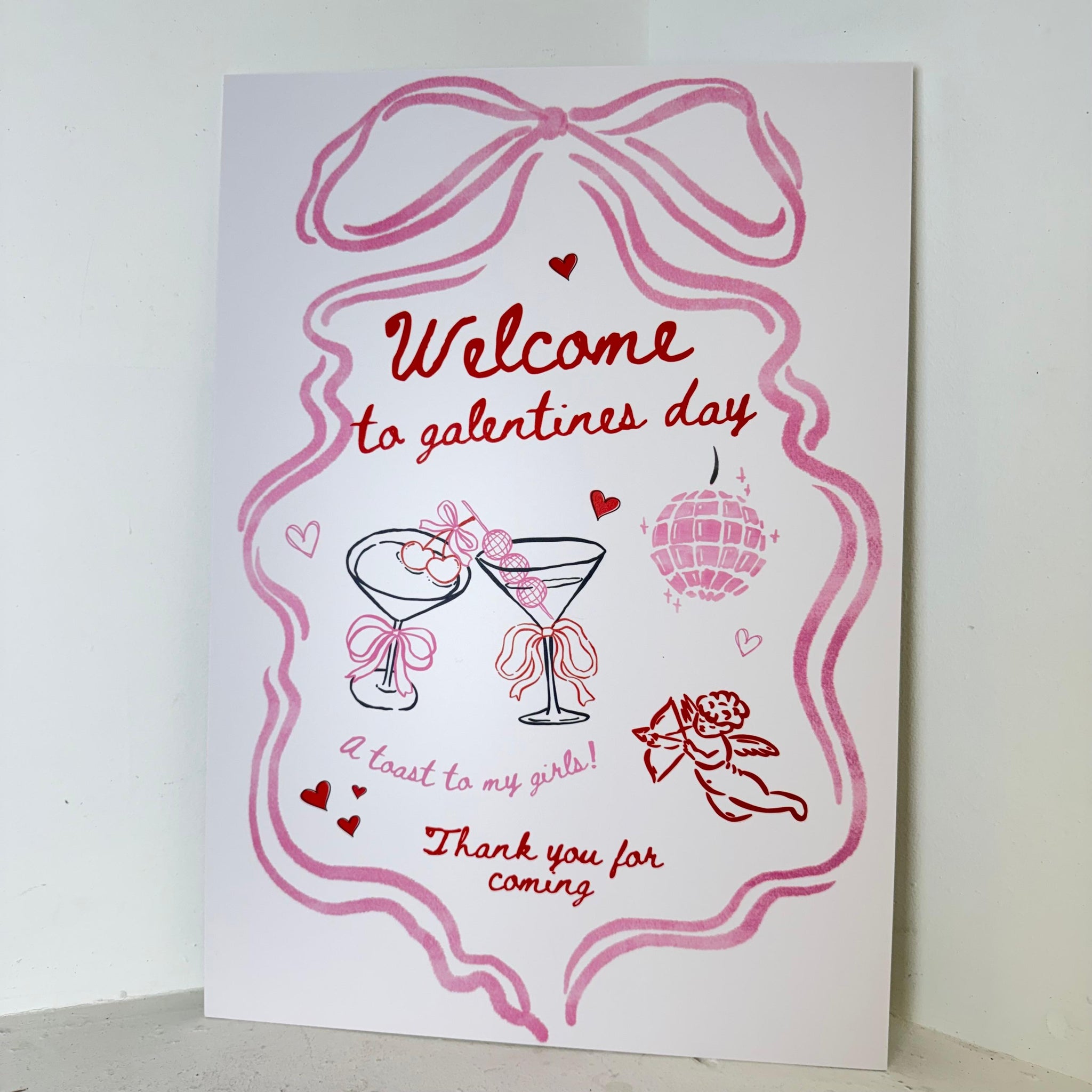 A Toast To My Girls Easel Sign - Personalised Galentine's Day Welcome ...