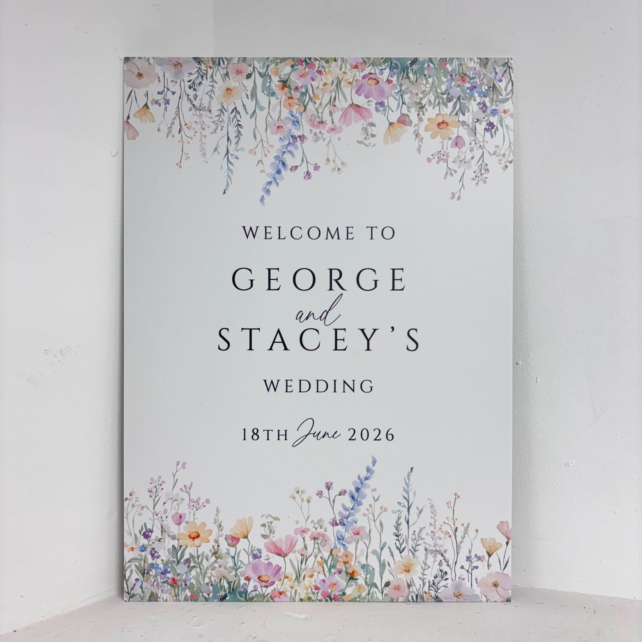 Floral Wedding Easel Sign - Personalised Wedding Welcome Sign (UK ...