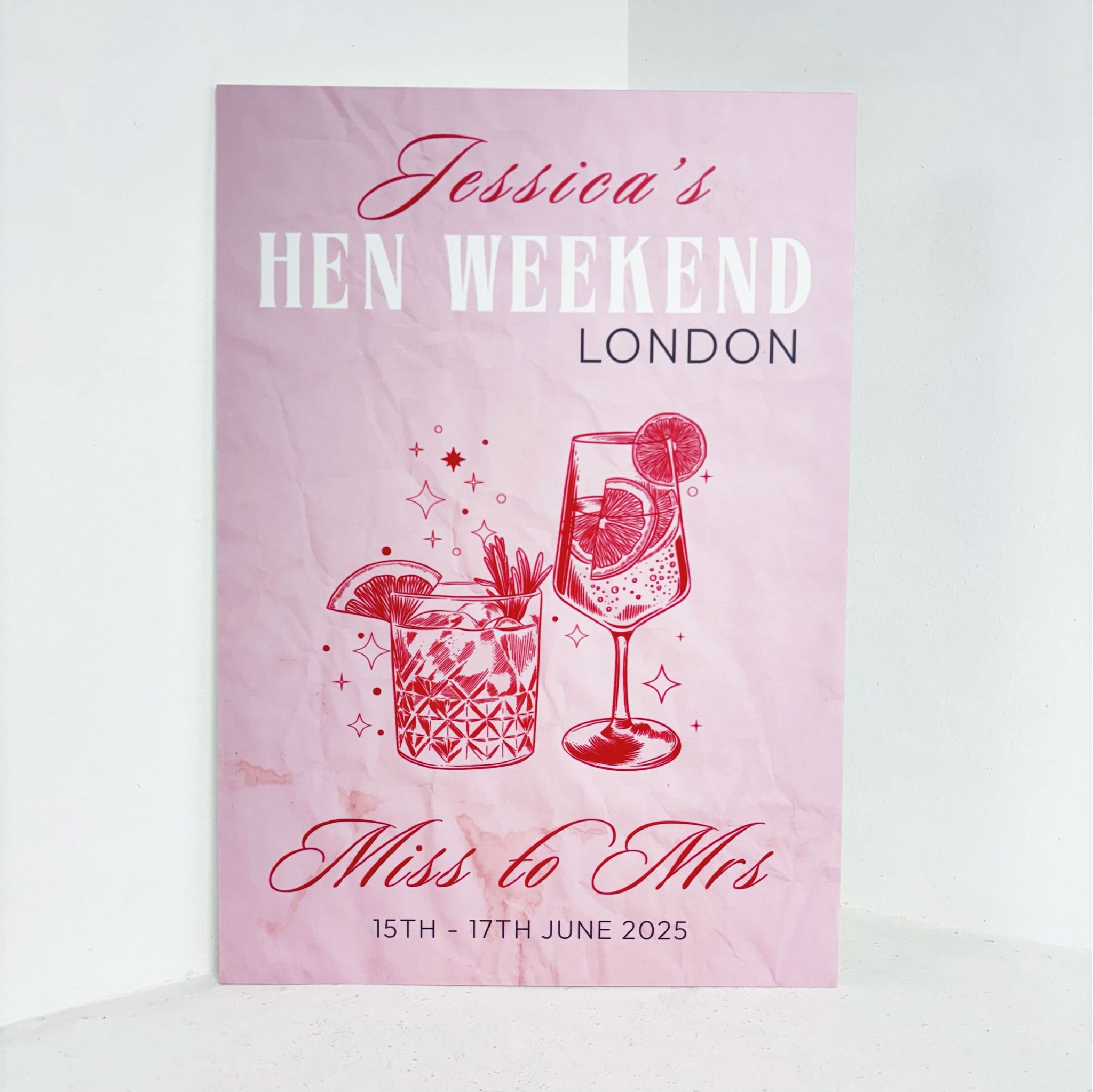 Hen Weekend Easel Sign - Personalised Hen Party Welcome Sign (UK ...