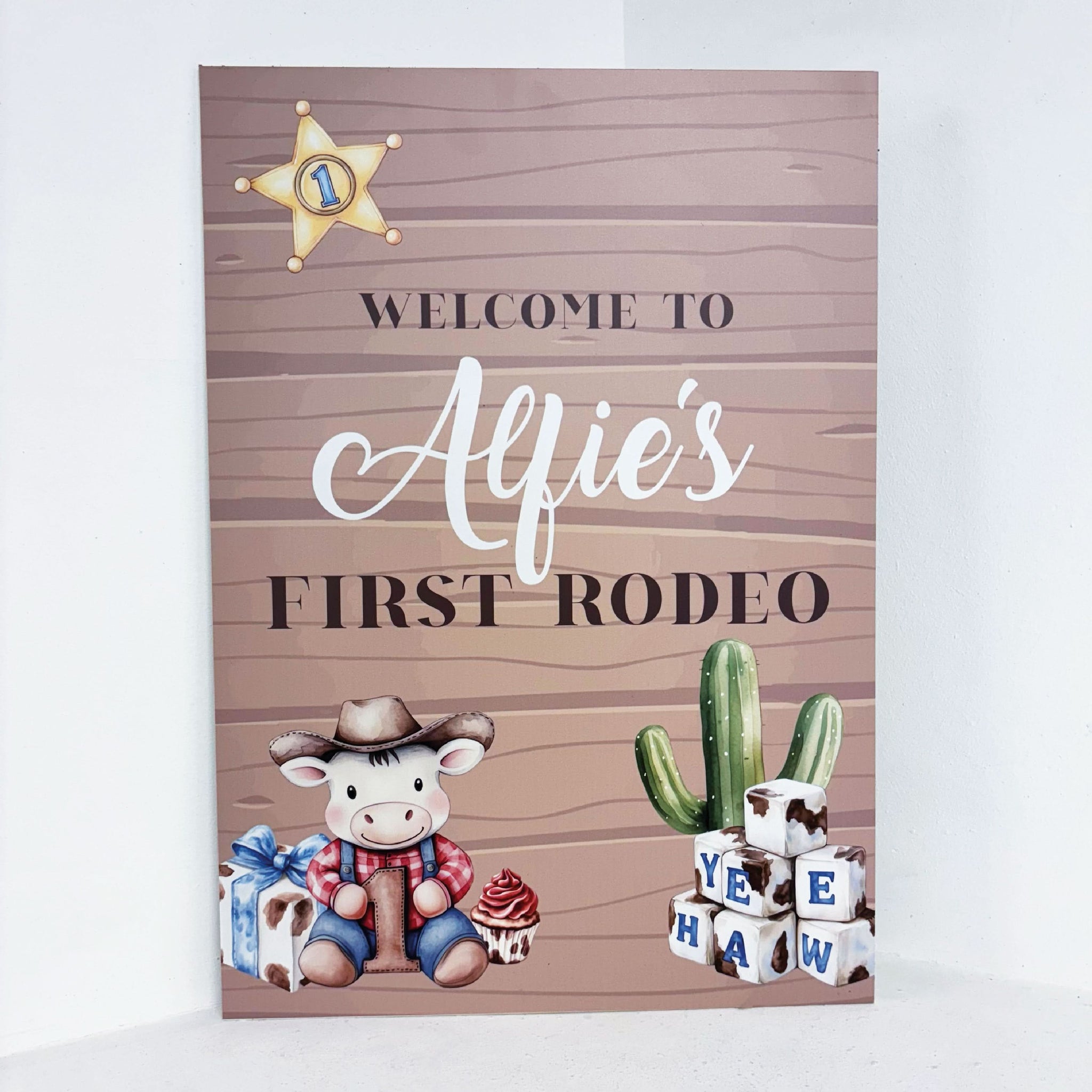 My First Rodeo Easel Sign - Personalised 1st Birthday Welcome Sign (UK ...